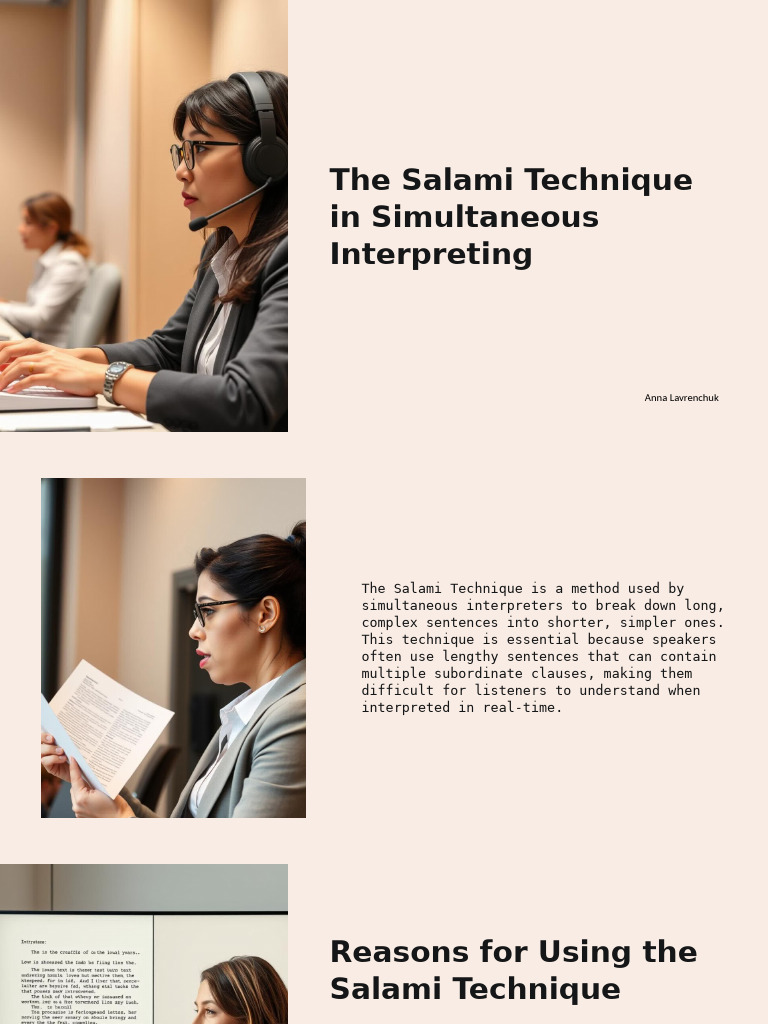 The Salami Technique in Simultaneous Interpreting | PDF | Language Interpretation | Sentence ...