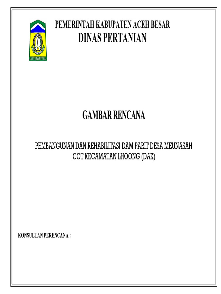 Rencana Pembangunan Dam Parit Lhoong | PDF