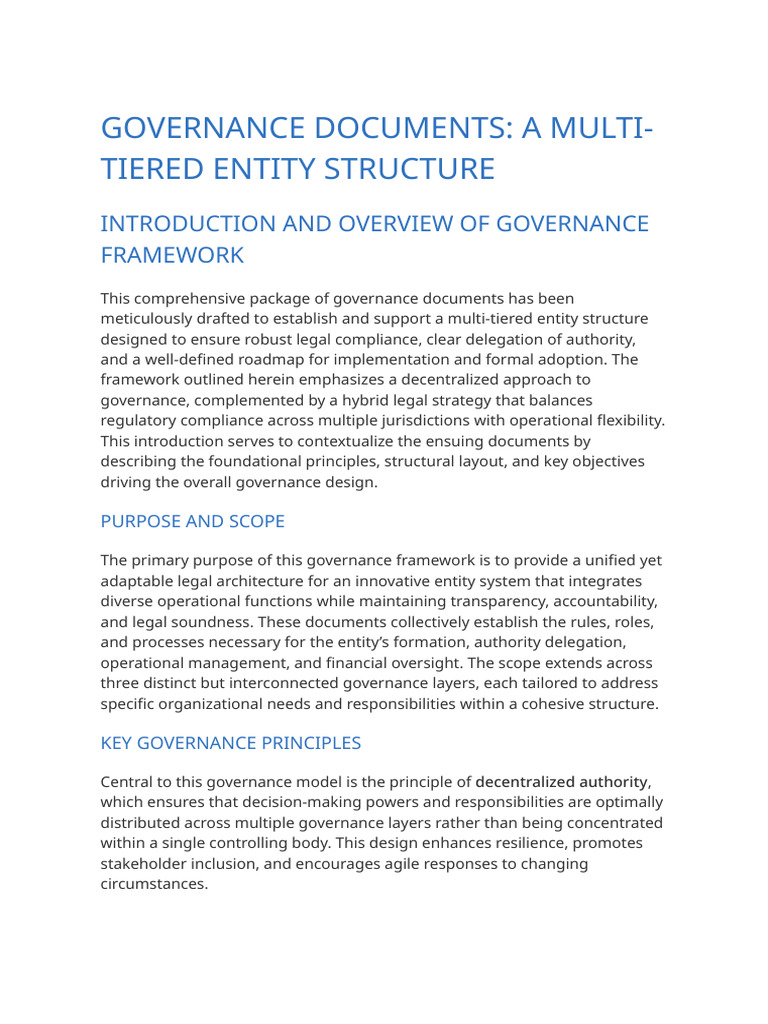Governance Document Package | PDF | Governance | Regulatory Compliance