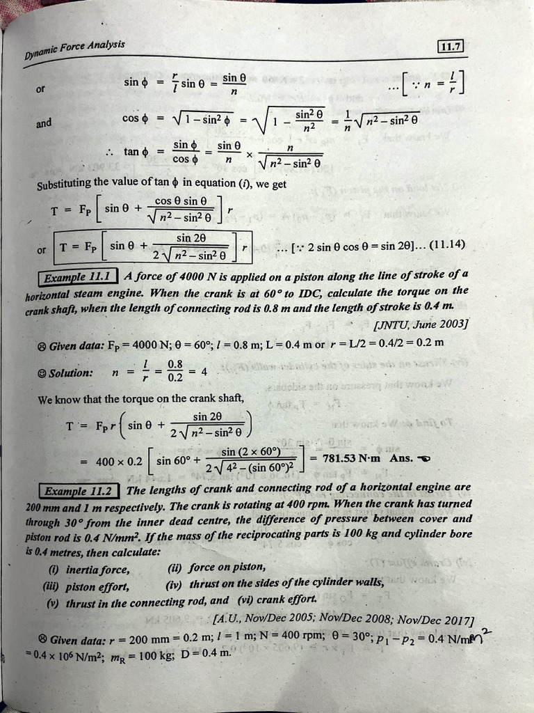 Dynamic Force Analysis | PDF
