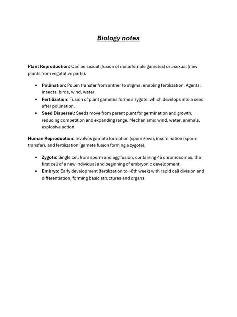 Biology Facts For Year 7 | PDF