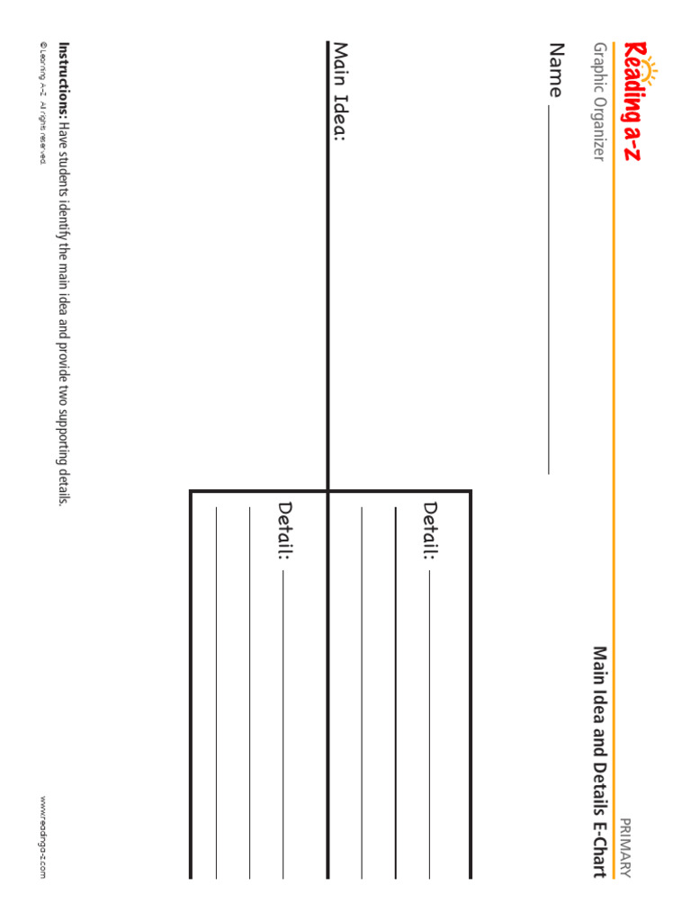 Main Idea and Details Echart | PDF