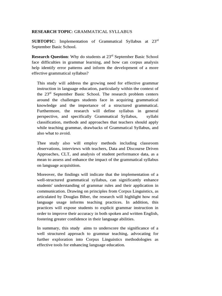 Draft For My Research Concepts | PDF