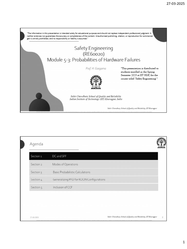 Module 5-3 - Probabilities of Hardware Failures1 | PDF