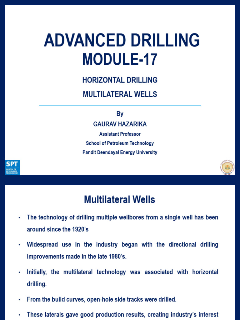 Module-17 (Multilateral Wells) | PDF | Casing (Borehole) | Borehole