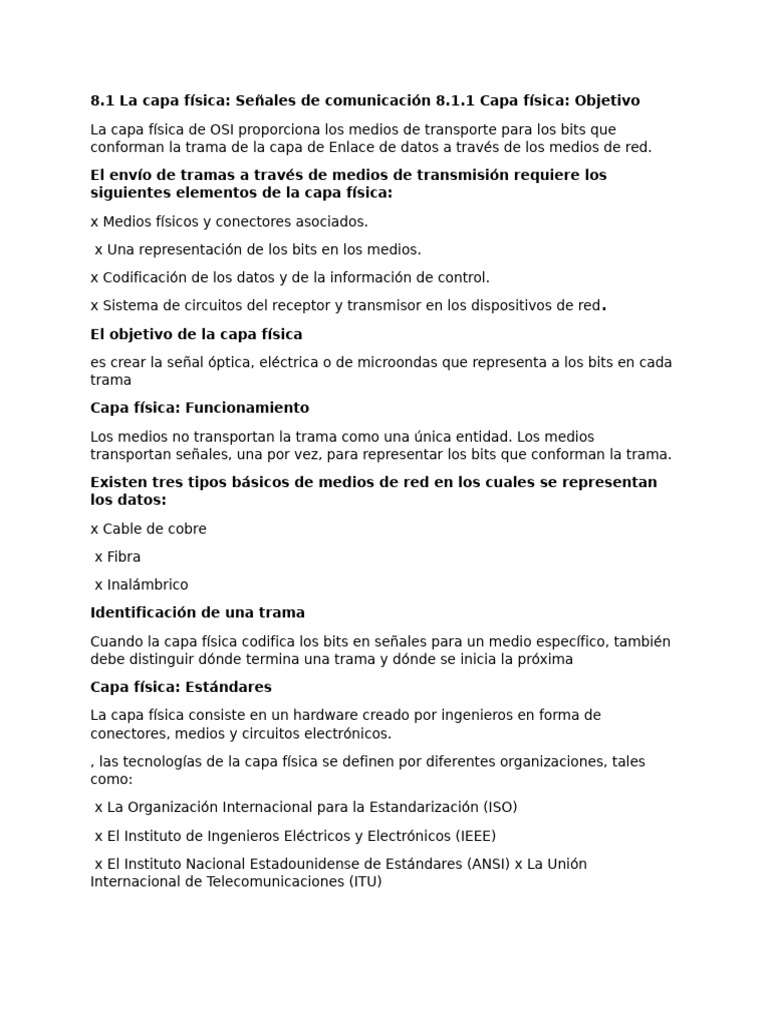 Capa Ficica Resumen | PDF | Cable coaxial | Fibra óptica