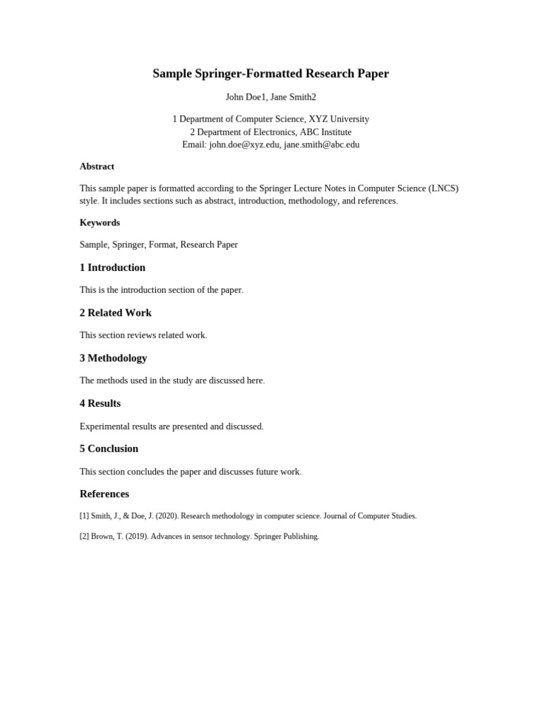 Springer Format Sample | PDF