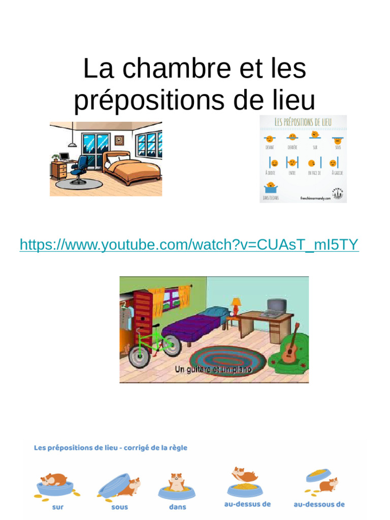 Les Objets de La Chambre Et Les Prépositions de Lieu | PDF