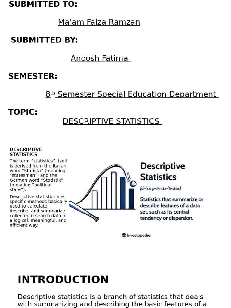 Descriptive Statistics | PDF | Statistics | Variance
