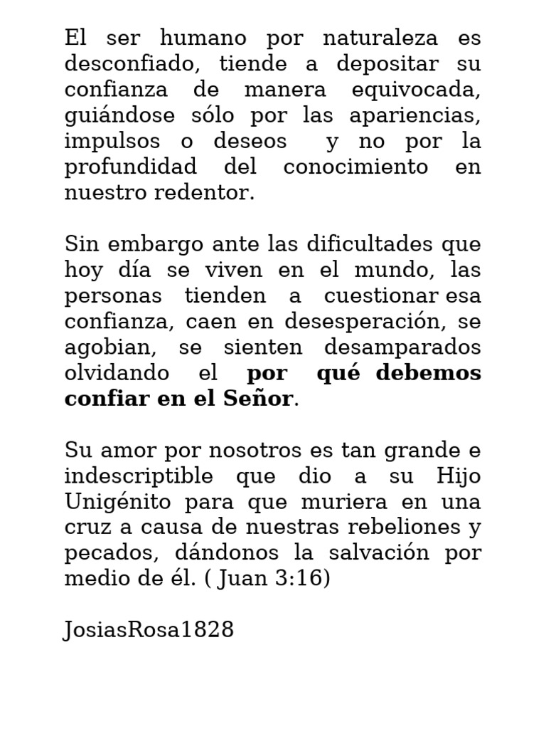 El Ser Humano Por Naturaleza Es Desconfiado | PDF