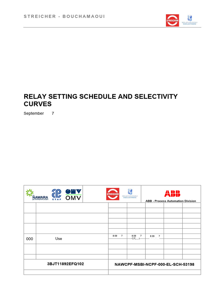 Relay Setting Schedule | PDF | Electronics | Electromagnetism