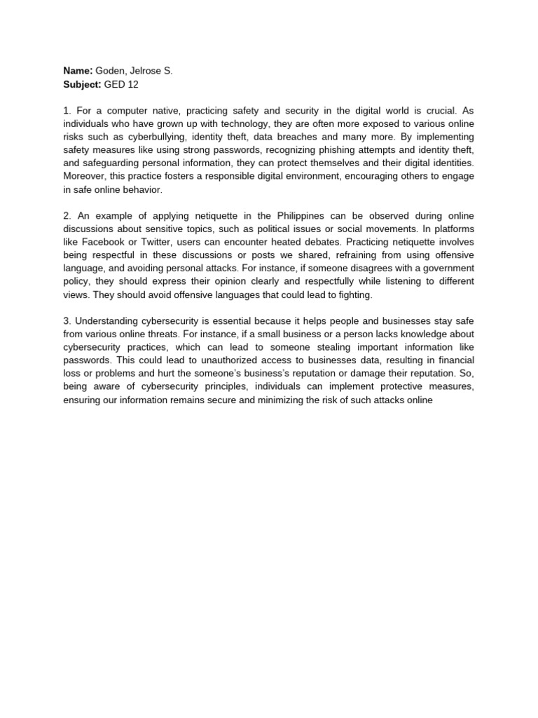 Ged 12 Nitequette For Vid Rec | PDF