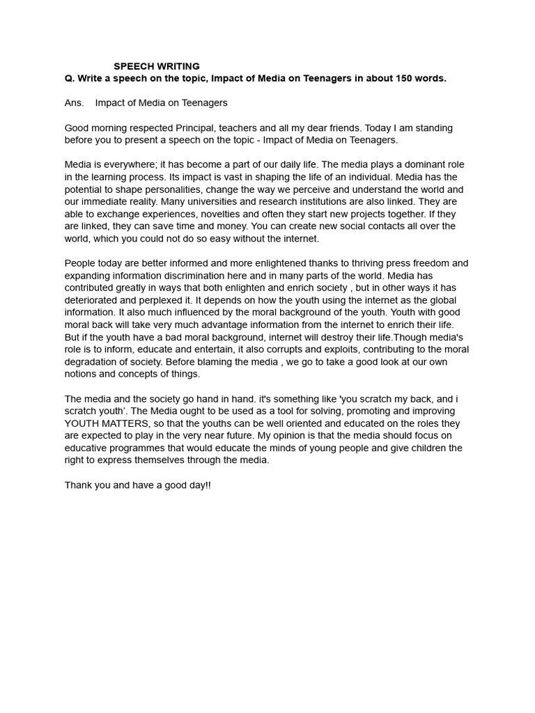 Speech Writing | PDF