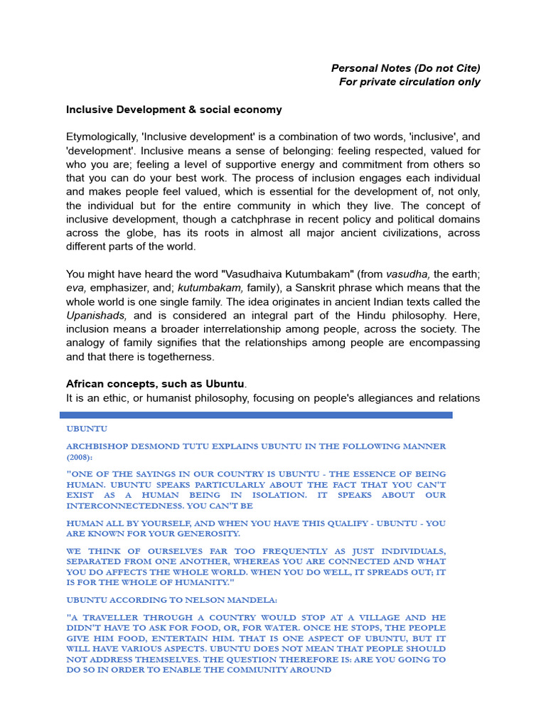 Inclusive Development & Social Economy | PDF | Social Exclusion | Poverty