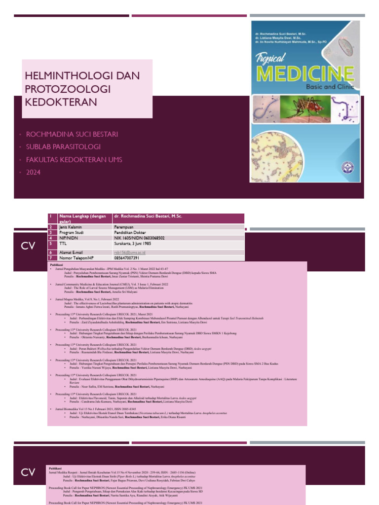 Helminthologi Dan Protozoologi - Dr. Rochmadina Suci Bestari, M.SC | PDF