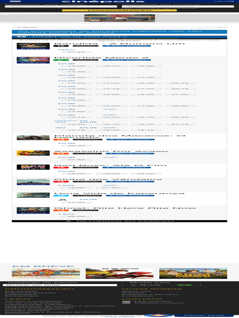 Salas e Horários Cinépolis Rio Poty - Cinépolis | PDF