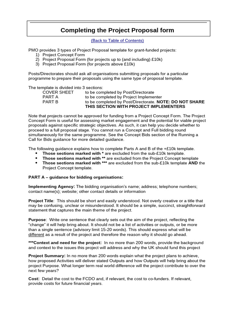 Completing The Project Proposal Form | PDF | Risk | Business