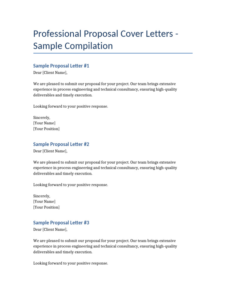 Professional Proposal Letters Compilation | PDF