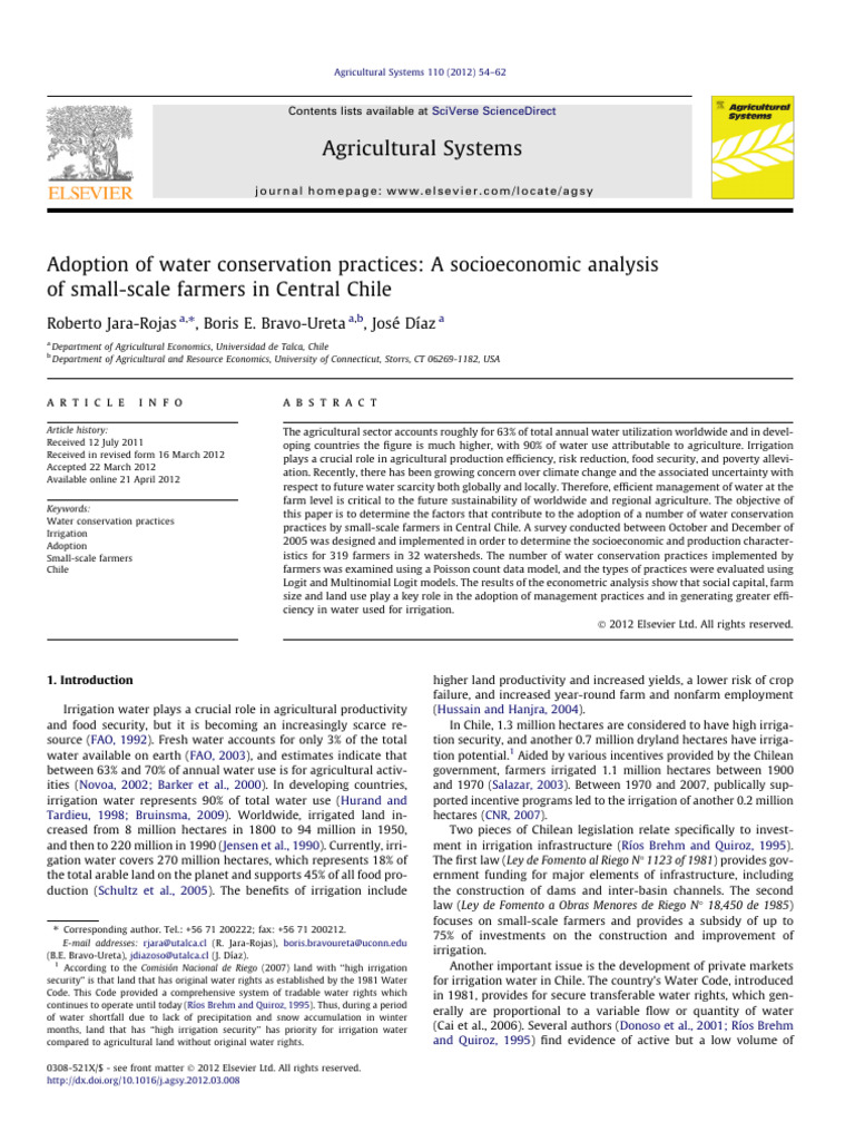Socioeconomic Factors in Water Conservation | PDF | Logistic Regression