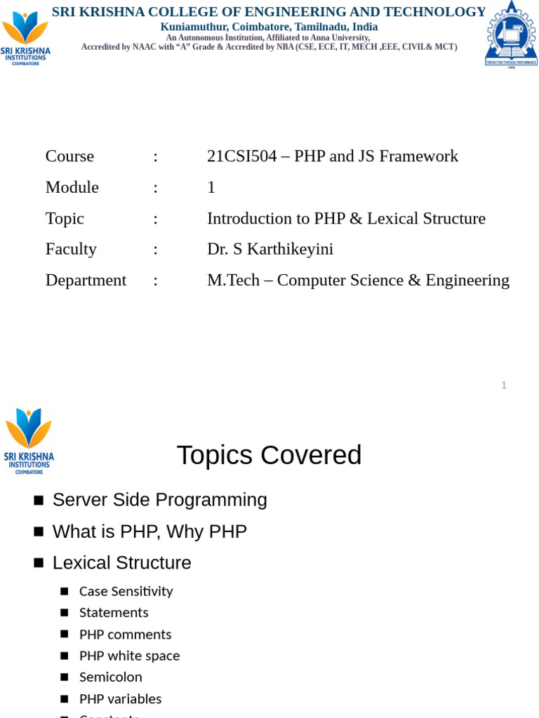 1.2. Introduction To PHP & Lexical Structure | PDF | Php | Variable ...