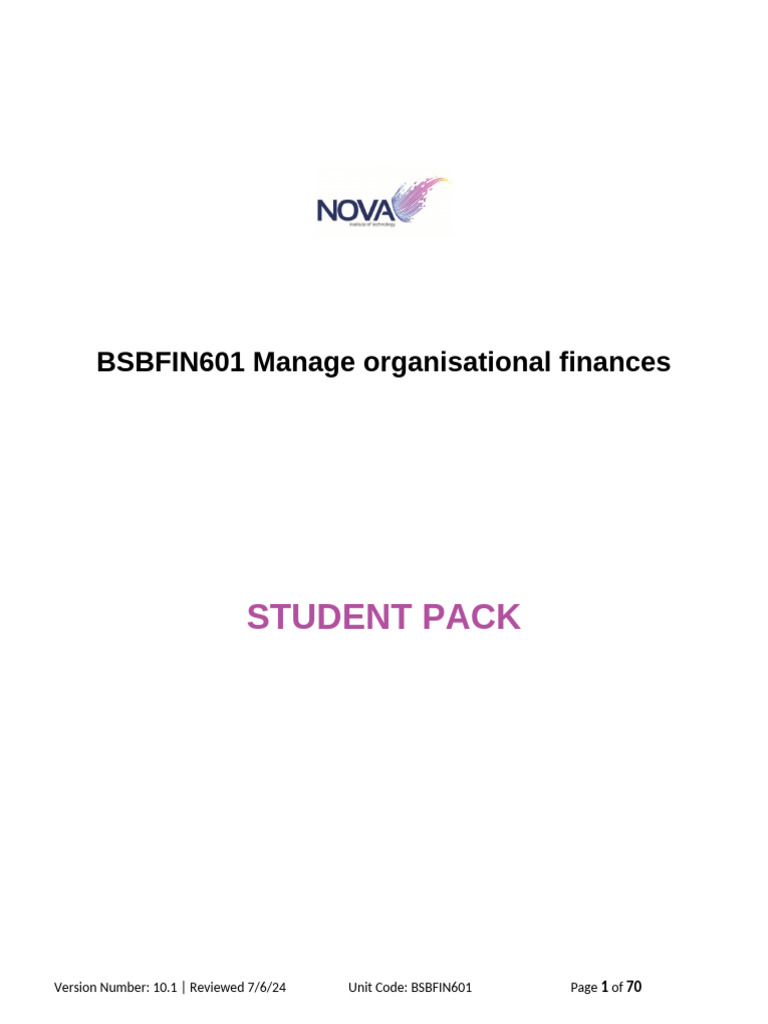 BSBFIN601 Assessment Guide for Students | PDF | Income Statement | Taxes