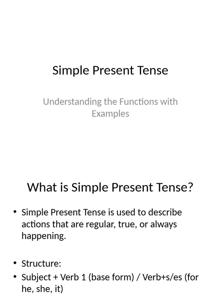Simple Present Tense Presentation | PDF