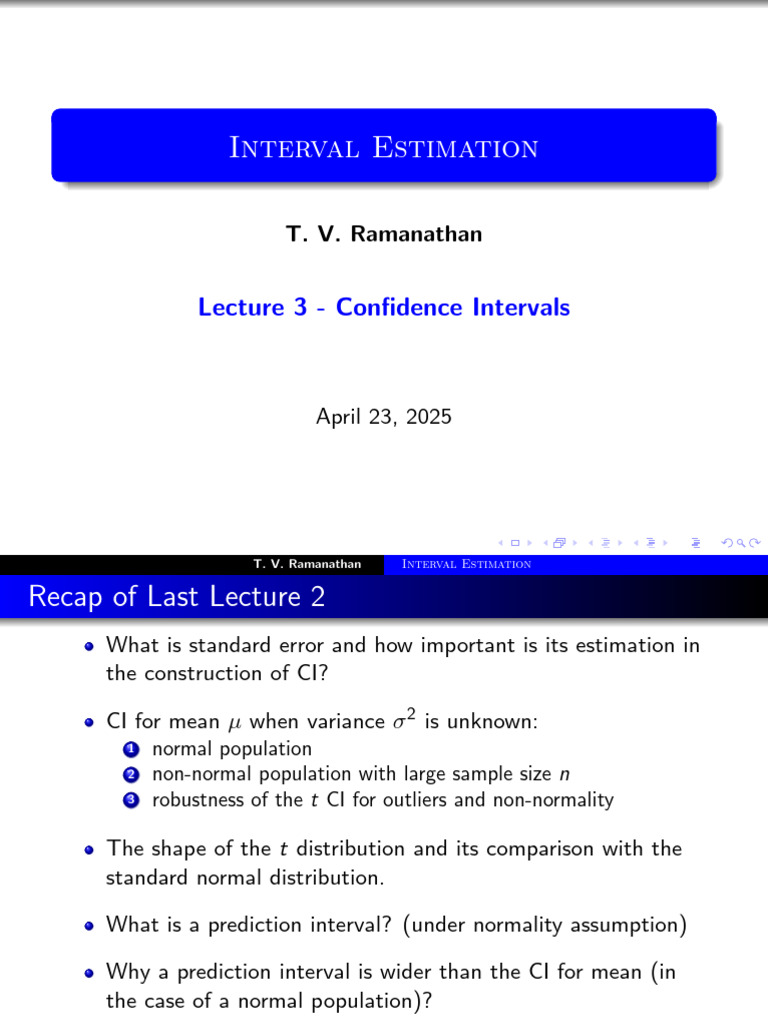 Confidence Interval Lec 3 | PDF | Confidence Interval | Standard Deviation
