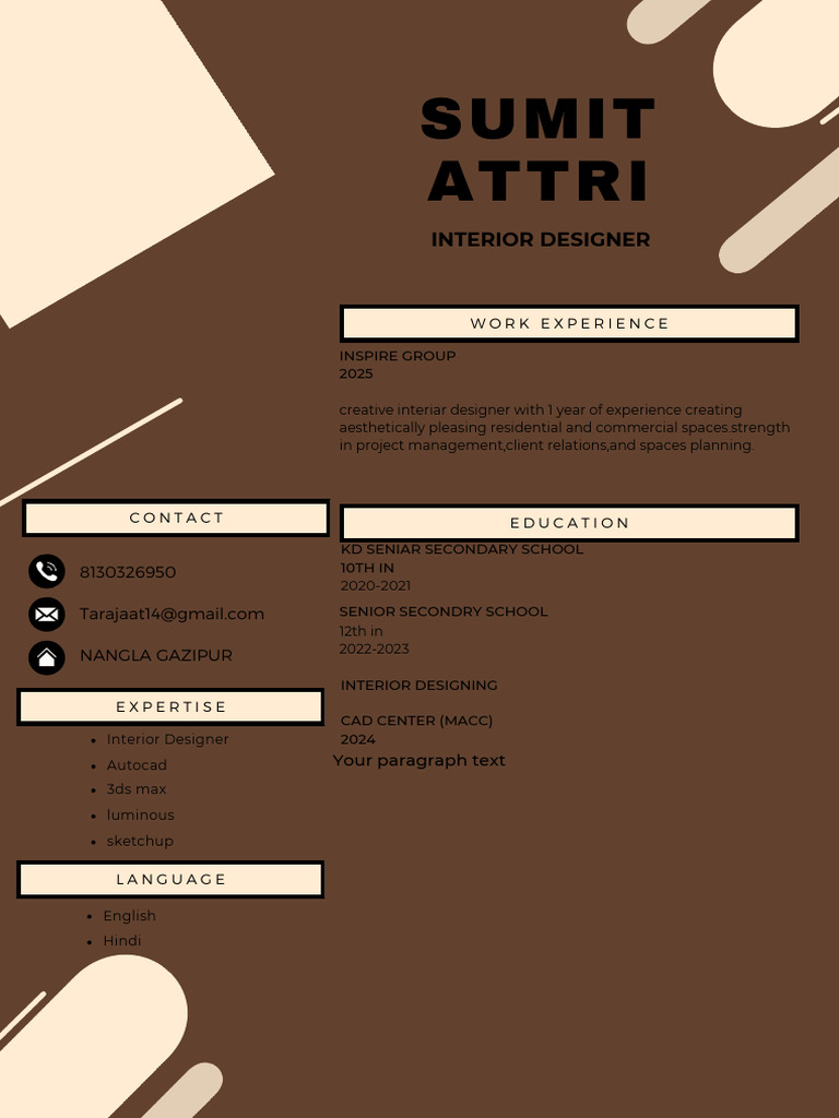 Sumit Attri - Interior Designer | PDF