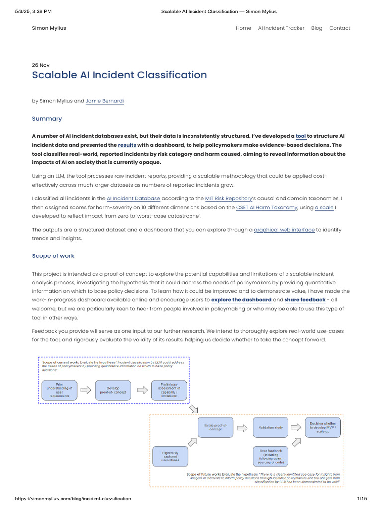 Scalable AI Incident Classification — Simon Mylius | PDF | Artificial Intelligence ...
