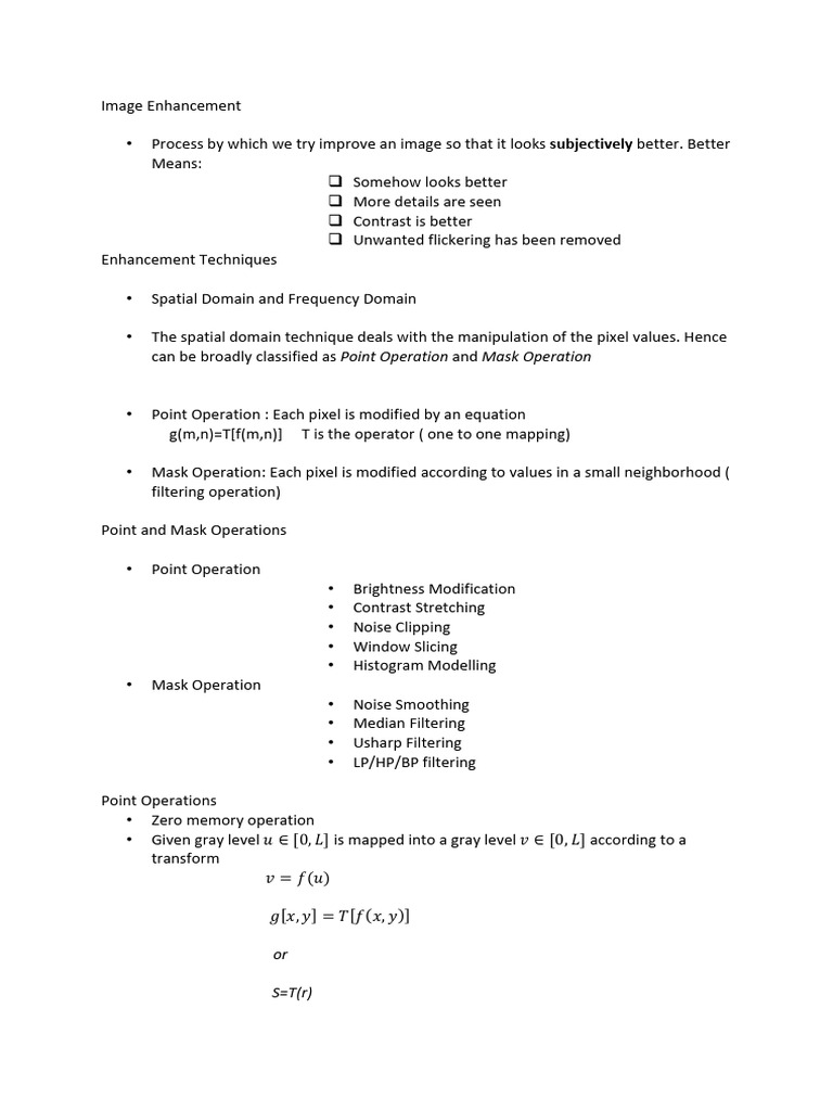 L6-Image Enhancement Point Operations | PDF | Telecommunications ...