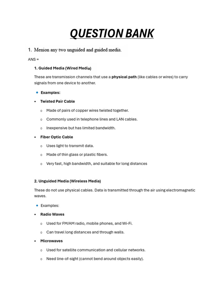 Cn Solved Question Bank | PDF | Internet Protocol Suite | Osi Model
