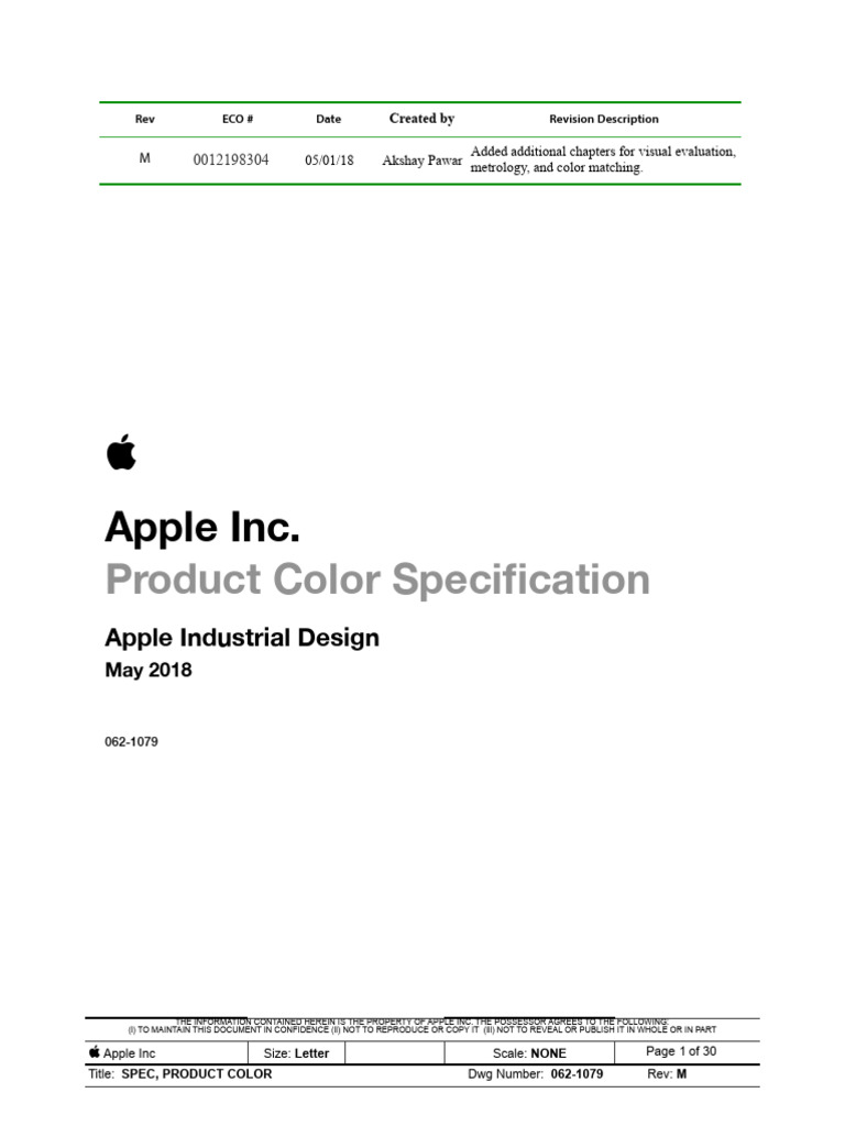 Apple Product Color Specification | PDF