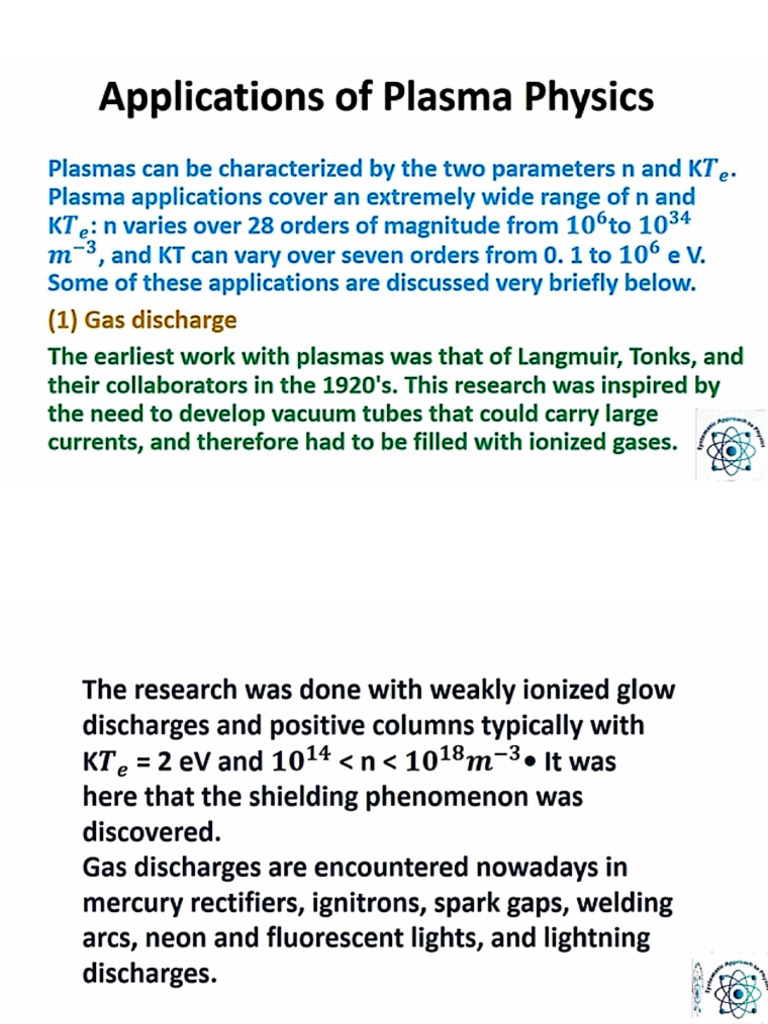 Applications of Plasma-1 | PDF