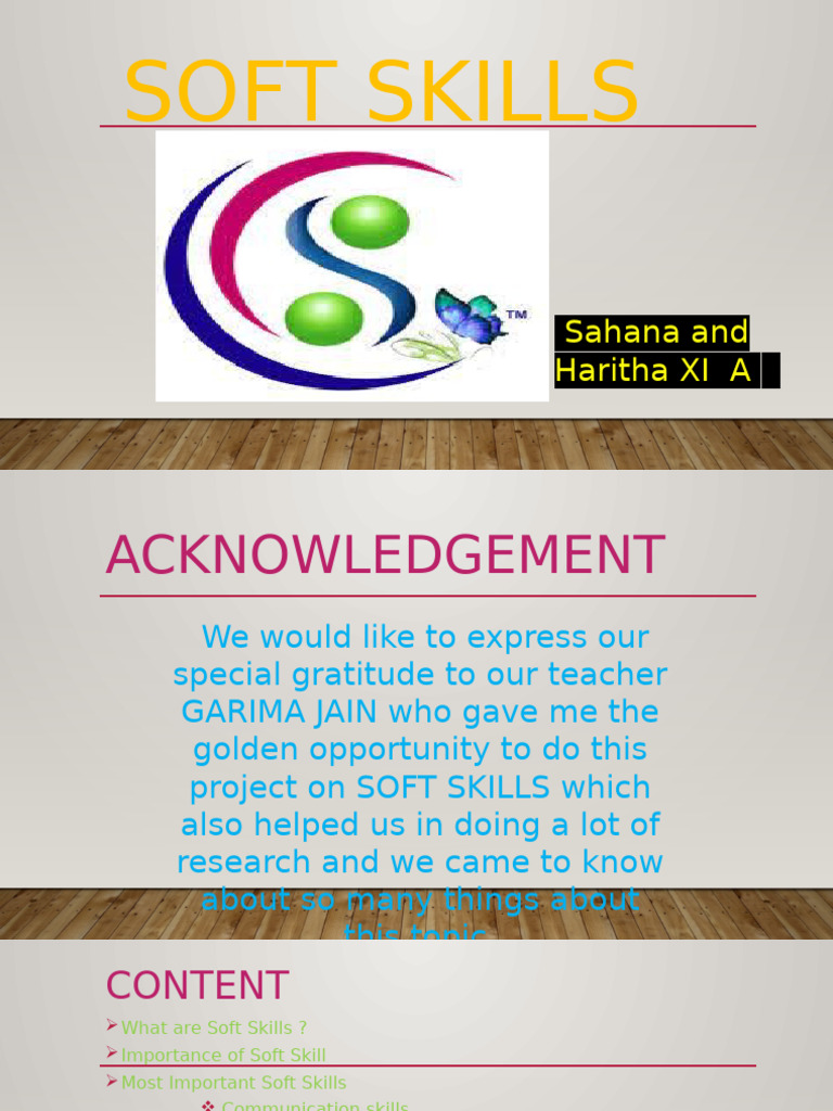 Soft Skills GST Project by Sahana and Haritha XI A | PDF | Leadership | Skill