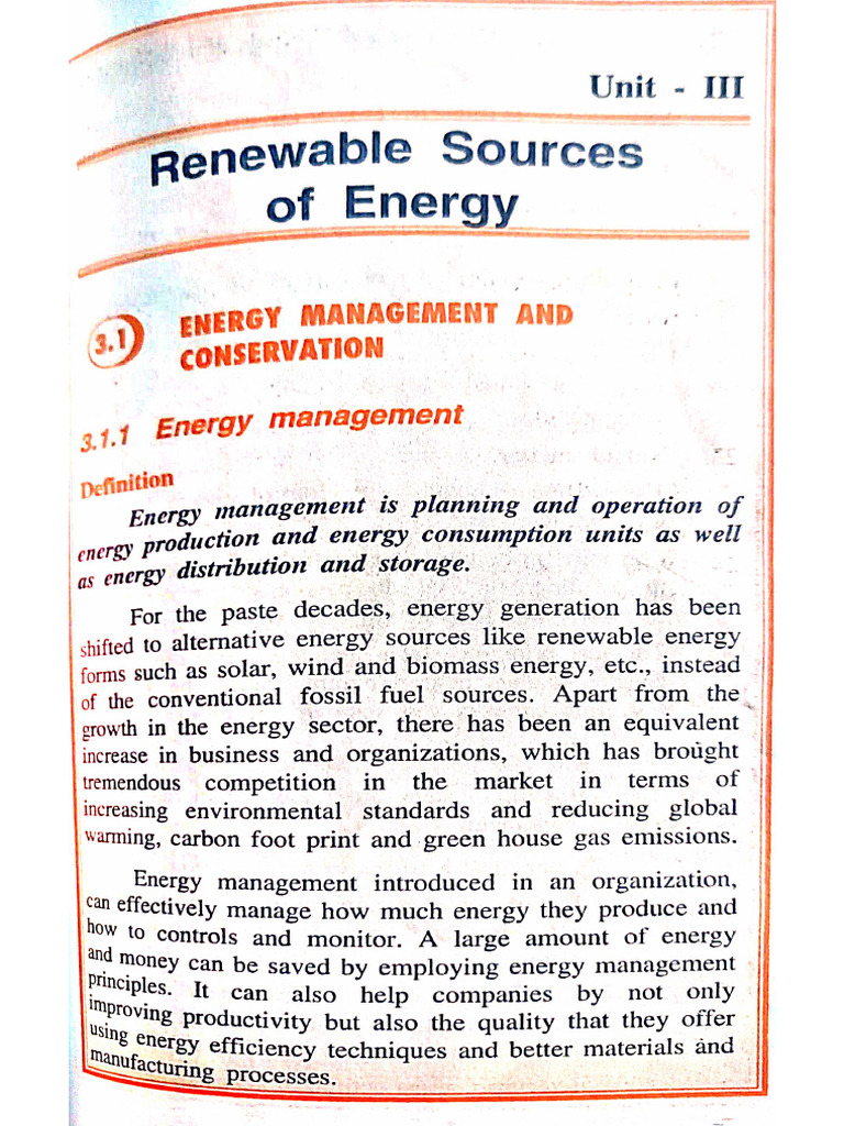 Unit 3 Renewable Resources of Energy | PDF