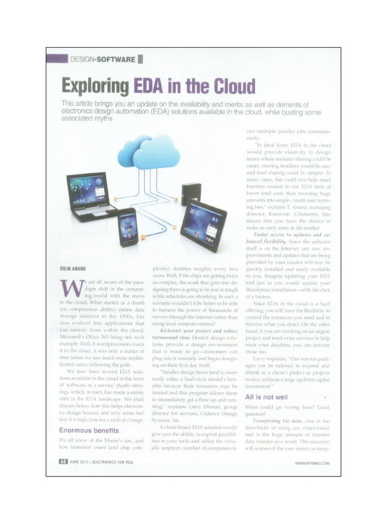 Exploring Eda in The Cloud June 2013 Article | PDF