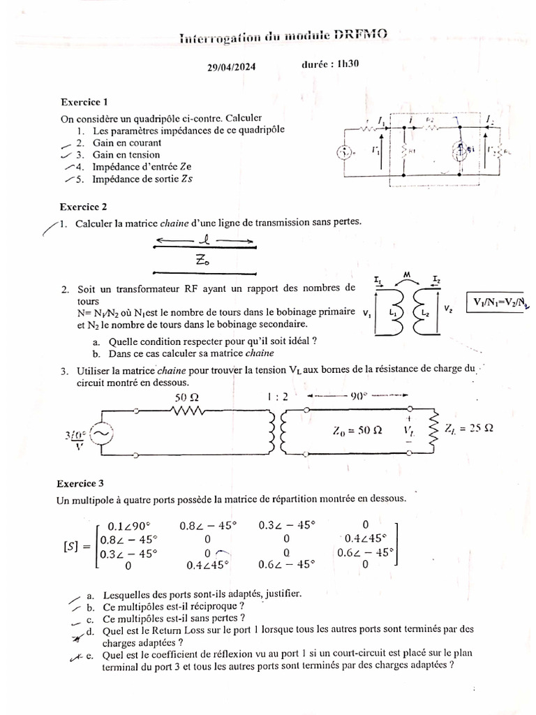 Exam + Interro RF 2024 | PDF
