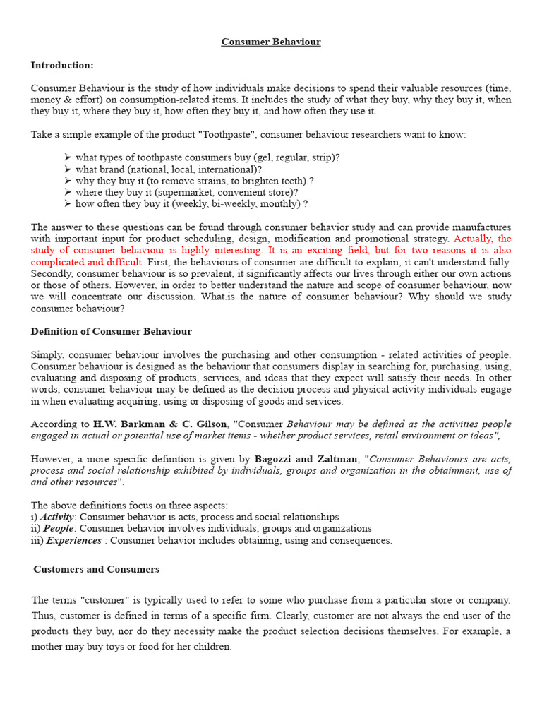 Class Material - Consumer Behavior-1 | PDF | Marketing | Consumer Behaviour