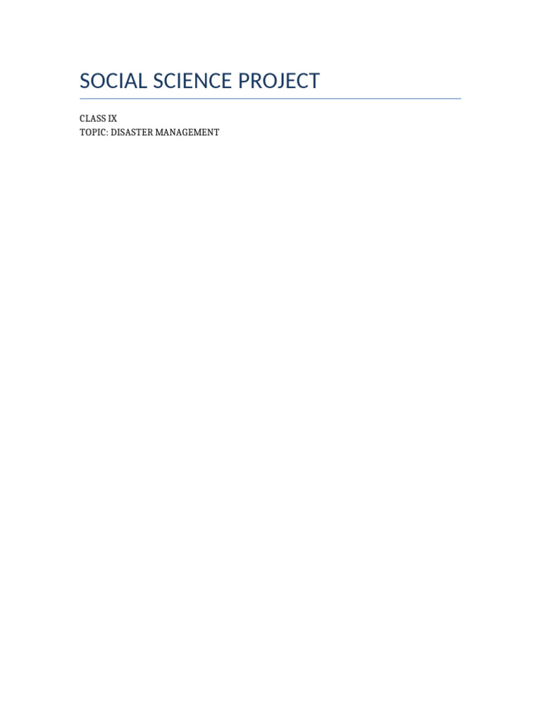 Disaster Management Project Class9 Complete | PDF | Natural Disasters ...