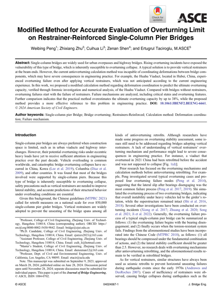 1 Modified Method For Accurate Evaluation of Overturning Limit On ...