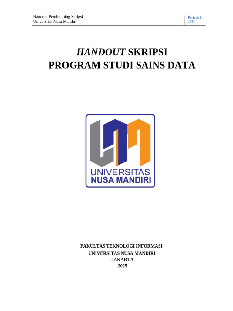 Panduan Skripsi Sains Data 2025 | PDF