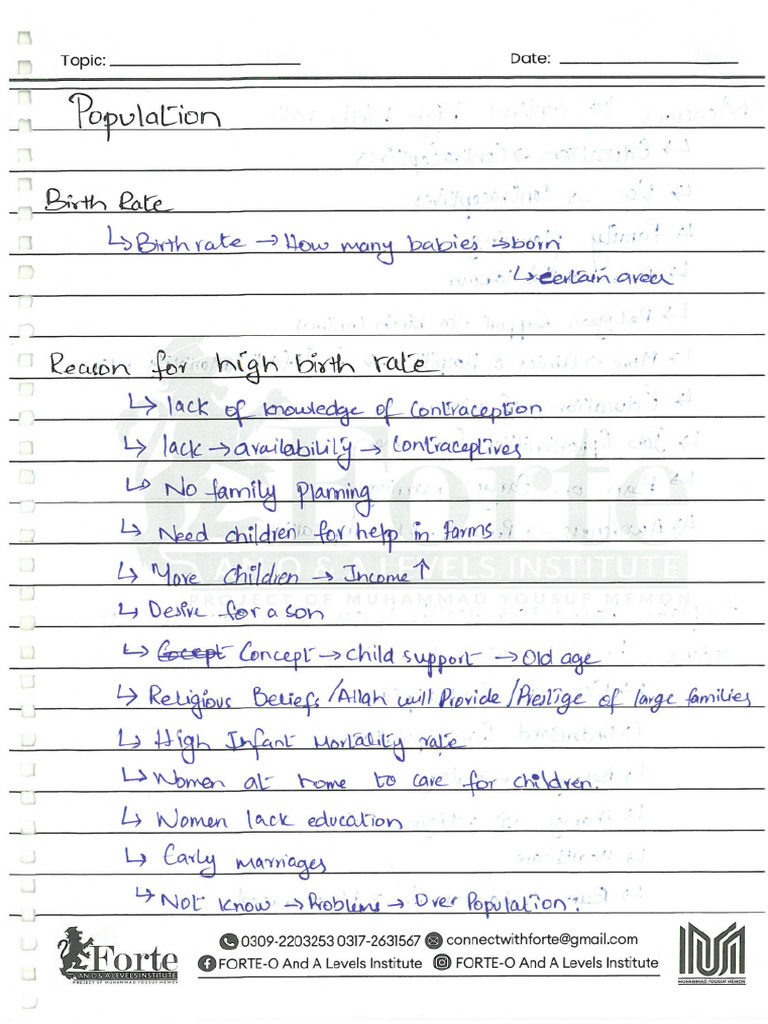 Population Key Notes | PDF