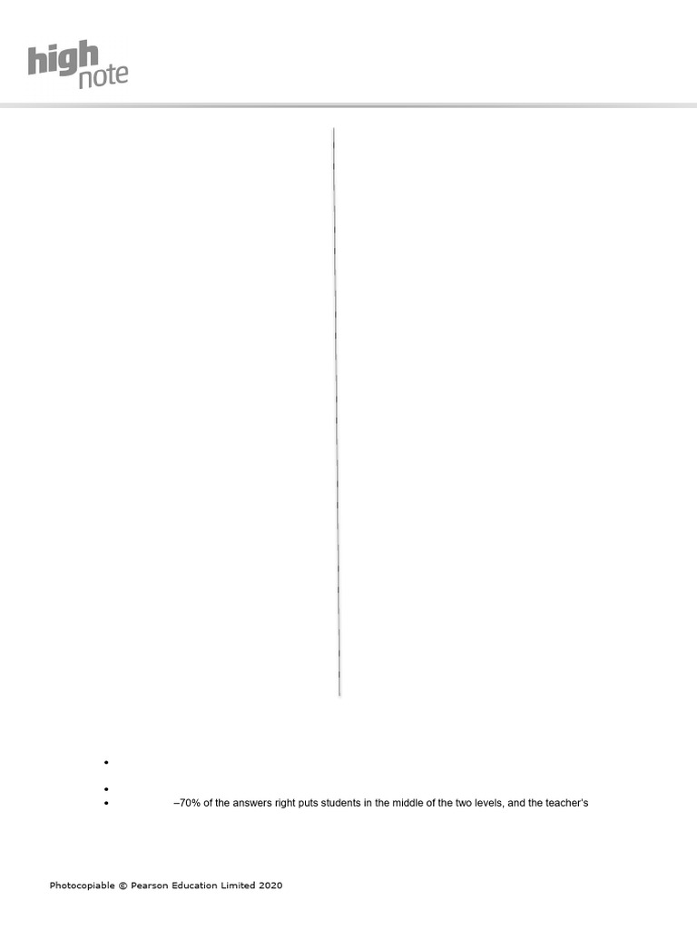 HighNote1 HighNote2 Placement Test GroupA B ANSWERS | PDF