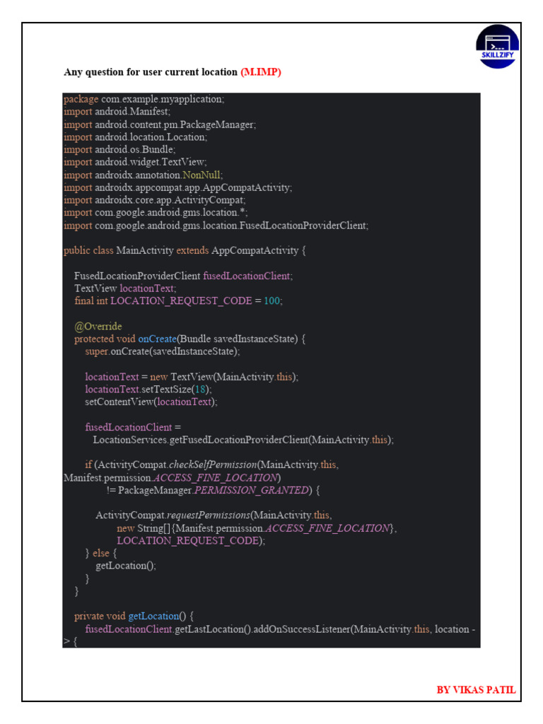 User Location | PDF | Android (Operating System) | Embedded Linux Distributions