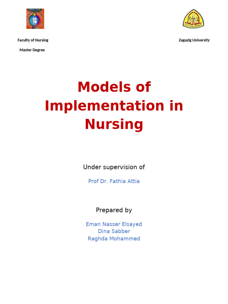 Models of Implementation | PDF | Evidence Based Medicine | Nursing