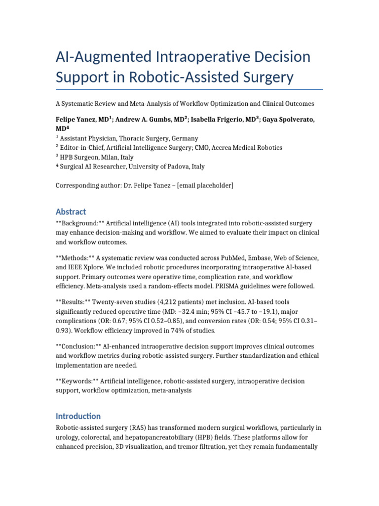 Ai Augmented Surgery Final All Figure Refs Fixed | PDF | Artificial ...