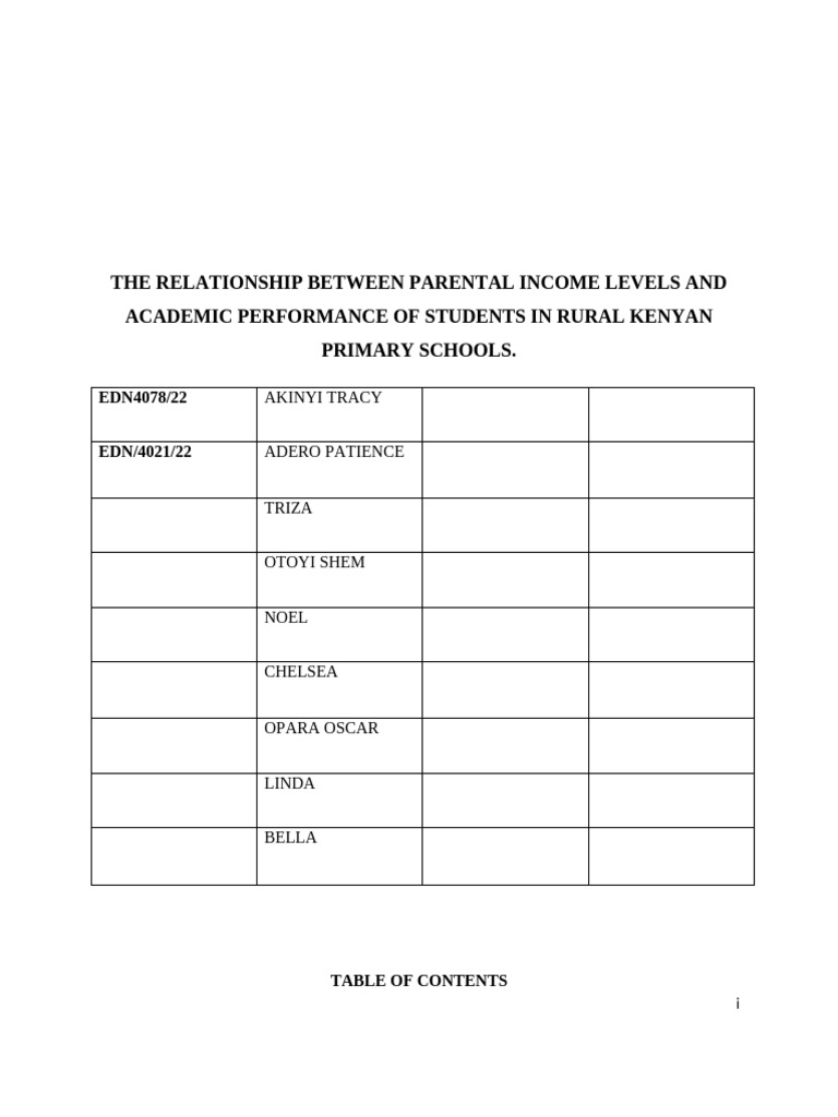 The Relationship Between Parental Income Levels and Academic ...