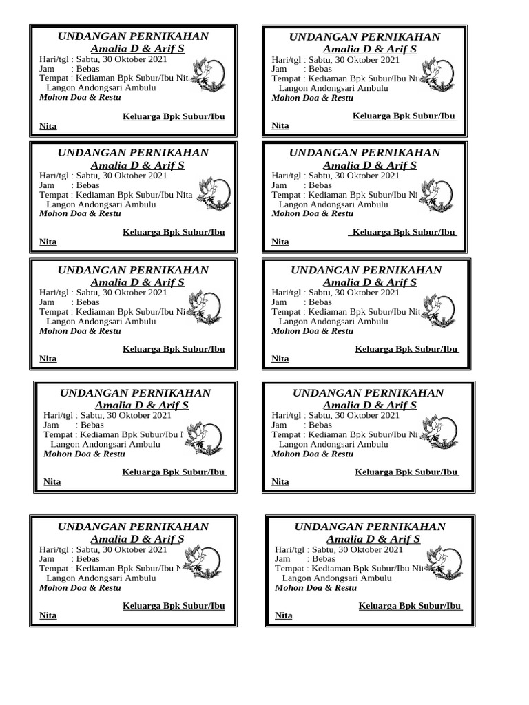 Undangan Sabun | PDF