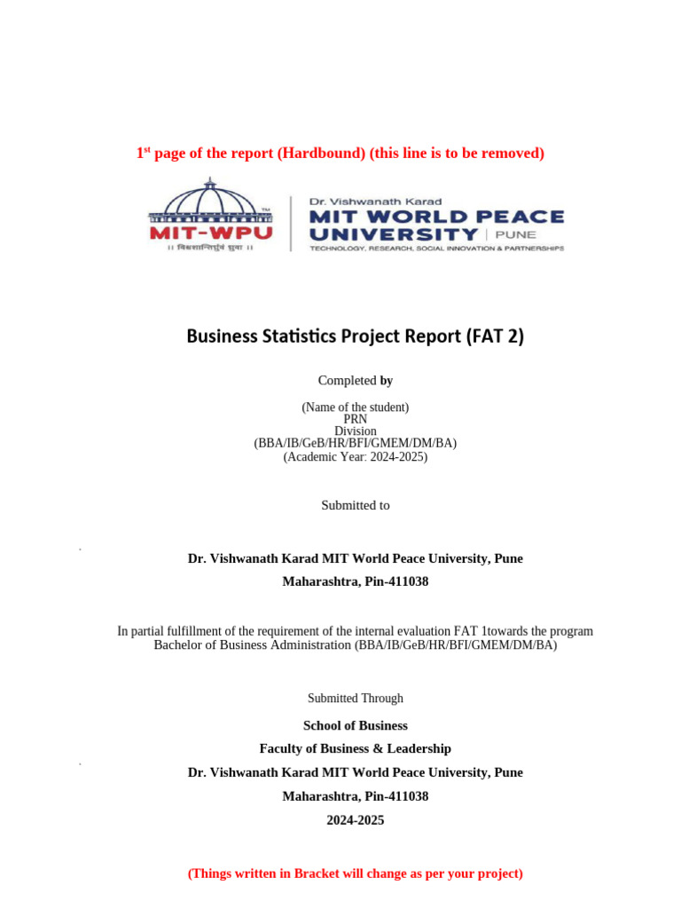 Business Statistics Report Format FAT 2 | PDF | Methodology