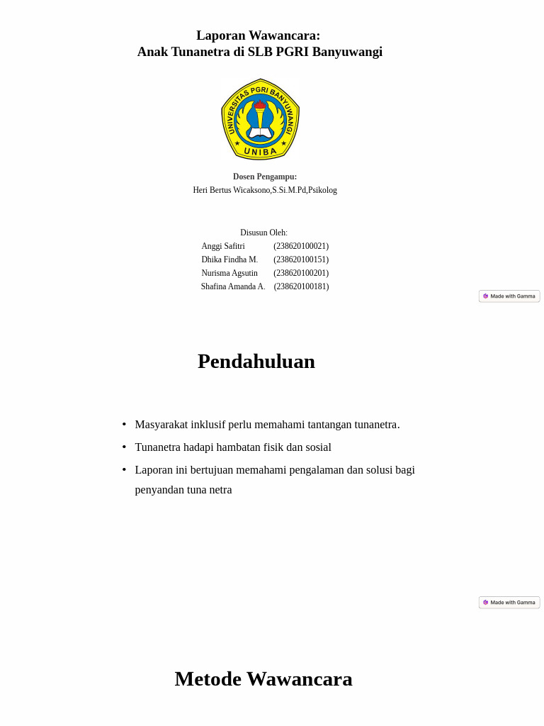 LPRN Wawancara Tunanetra (P Bertus) Fix | PDF